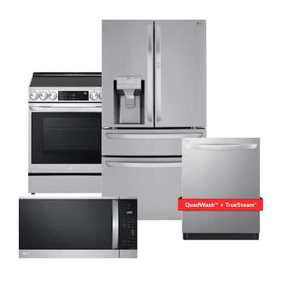 PrintProof Stainless Steel Package with 4-Door French Door Refrigerator ...