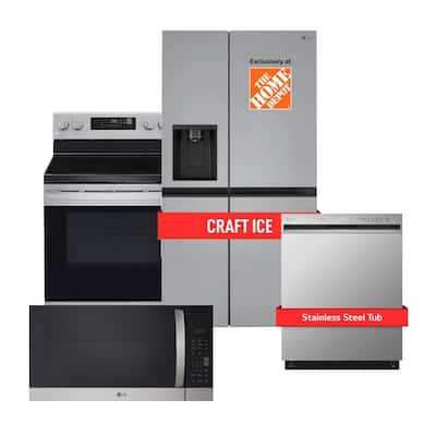 Exclusive Stainless Steel Package with Side by Side Smart Refrigerator ...