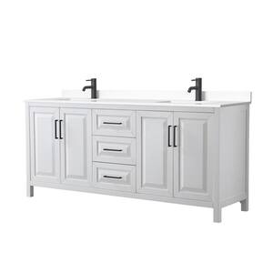 84 Inch Vanities - Double Sink - White - Bathroom Vanities with Tops ...