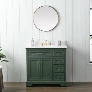 36 Inch Vanities - Green - Bathroom Vanities with Tops - Bathroom ...