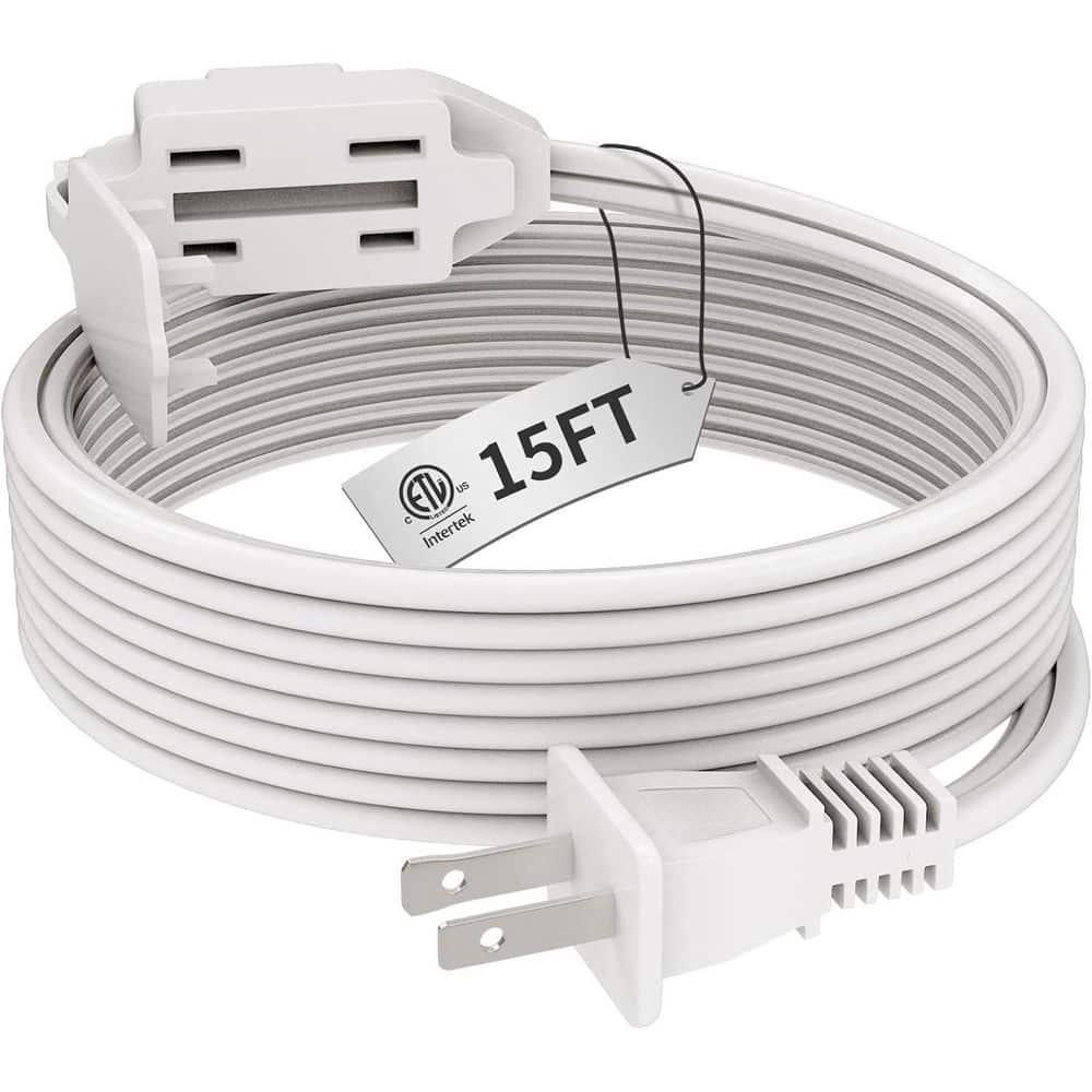 Lukyamzn 15Ft. 16/2 Heavy Duty Indoor Extension Cord with 2 Prong, 3 ...
