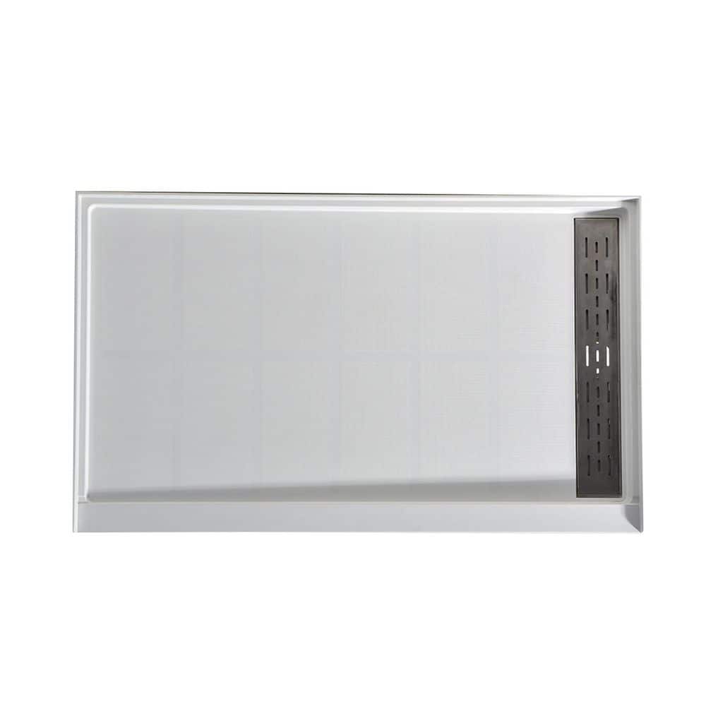 Reviews for ANZZI Alexander 60 in. L x 36 in. W Alcove Shower Pan Base ...