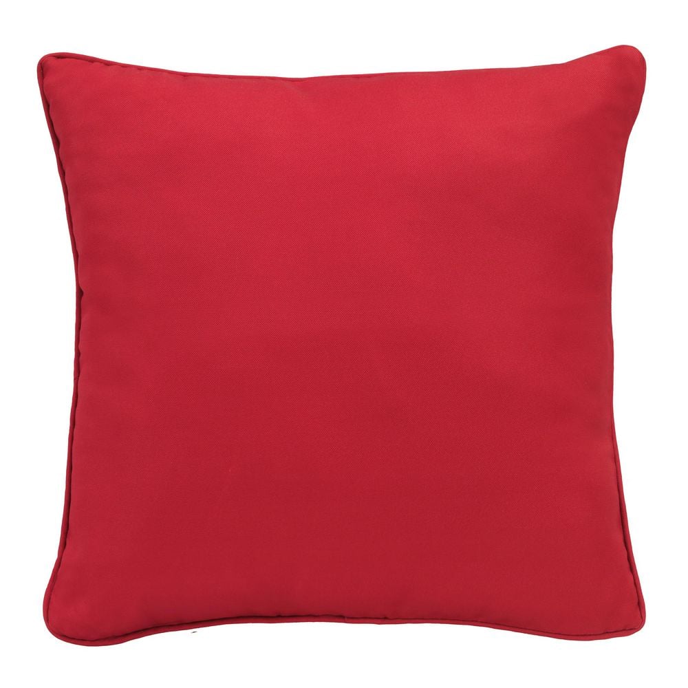 OUTDOOR DECOR BY COMMONWEALTH Outdoor Solid Red Throw Pillow 18 x 18 ...