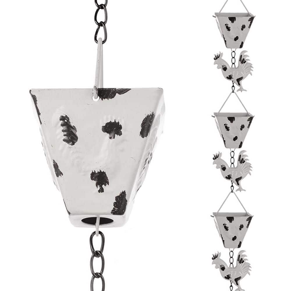 OGETFUUR 7.8 ft. Rain Chain for Outside, Rain Chain with 10 Rooster ...