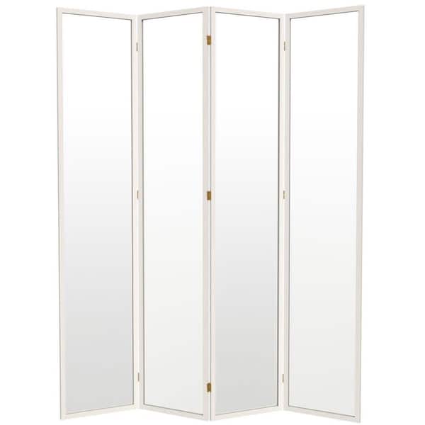 Red Lantern 7 ft. Tall Clear Plastic Partition White 4 Panel SH-7PLAS ...