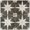 Merola Tile Kings Star Night 9 in. x 9 in. Ceramic Floor and Wall Take ...