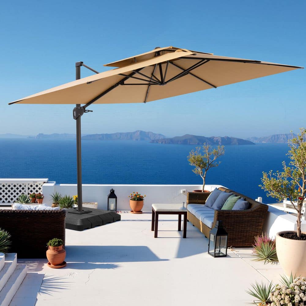 Crestlive Products 10 ft. x 10 ft. Double Top Outdoor Cantilever ...