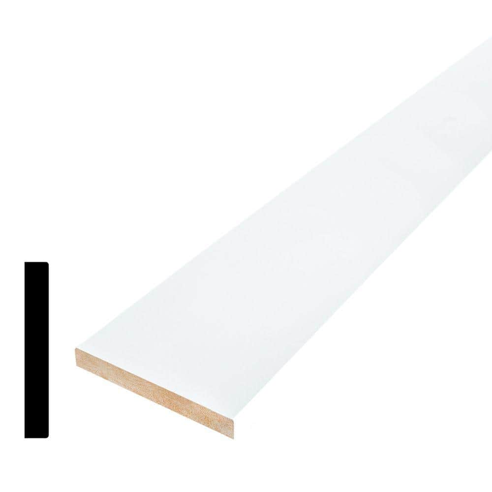 Alexandria Moulding 1/2 in. x 3−1/2 in. Primed MDF Baseboard Moulding ...