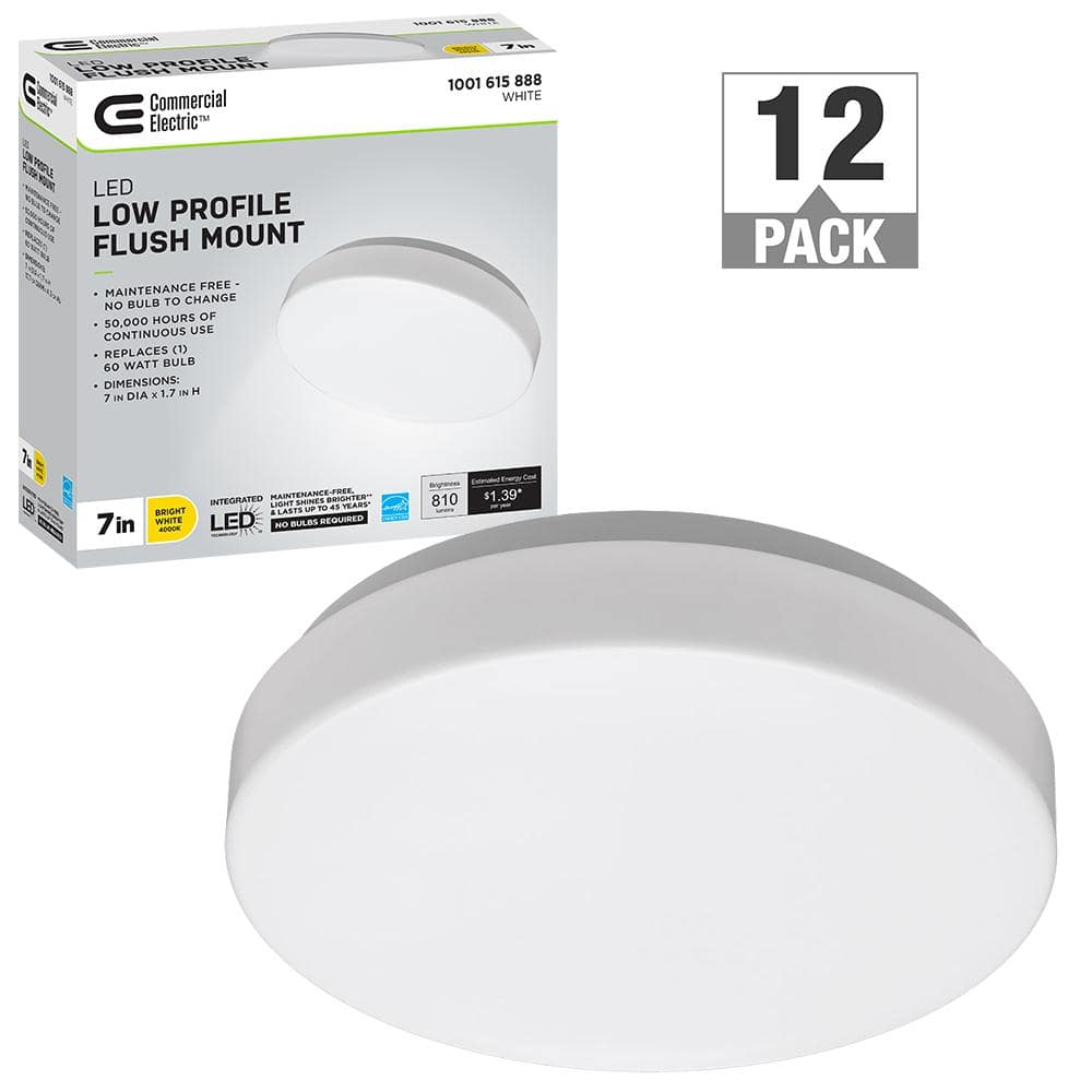 Commercial Electric 16 White Round LED Flush Mount Ceiling, 53% OFF