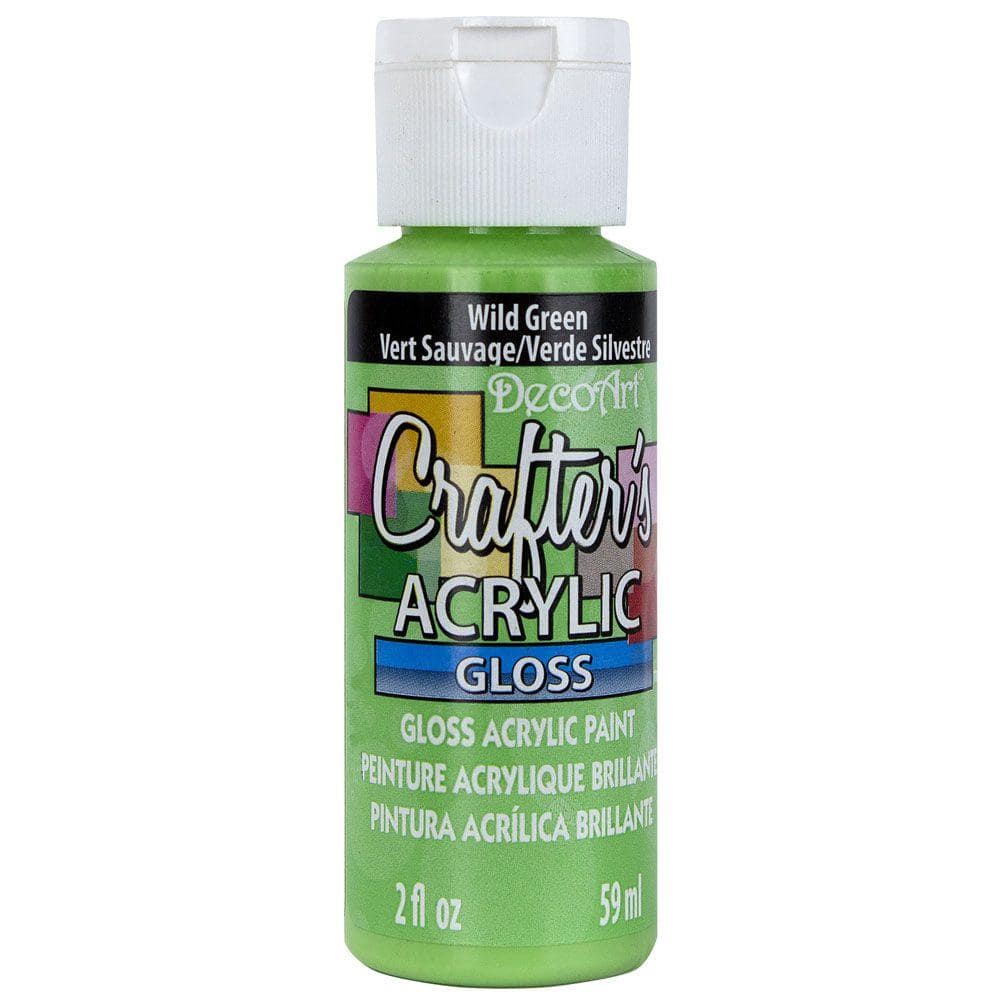 DecoArt 2 oz. Wild Green Gloss Crafter's Acrylic Paint-DCAG85-3 - The ...