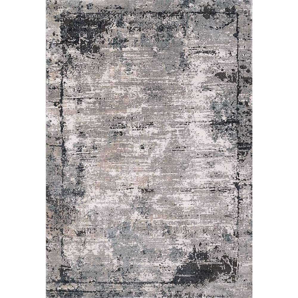 Dynamic Rugs Riley 5 ft. 3 in. X 7 ft. 7 in. Grey/Blue Abstract Indoor ...