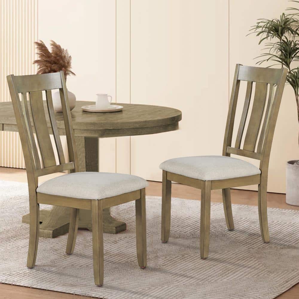 Maincraft Natural Walnut Wood Dining Chairs with Ergonomic Design (Set ...