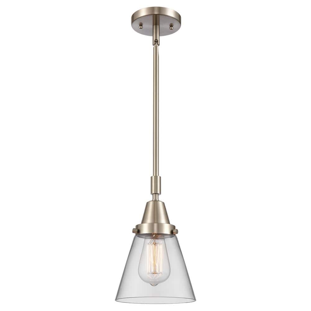 Innovations Cone 100-Watt 1-Light Brushed Satin Nickel Standard Mini ...