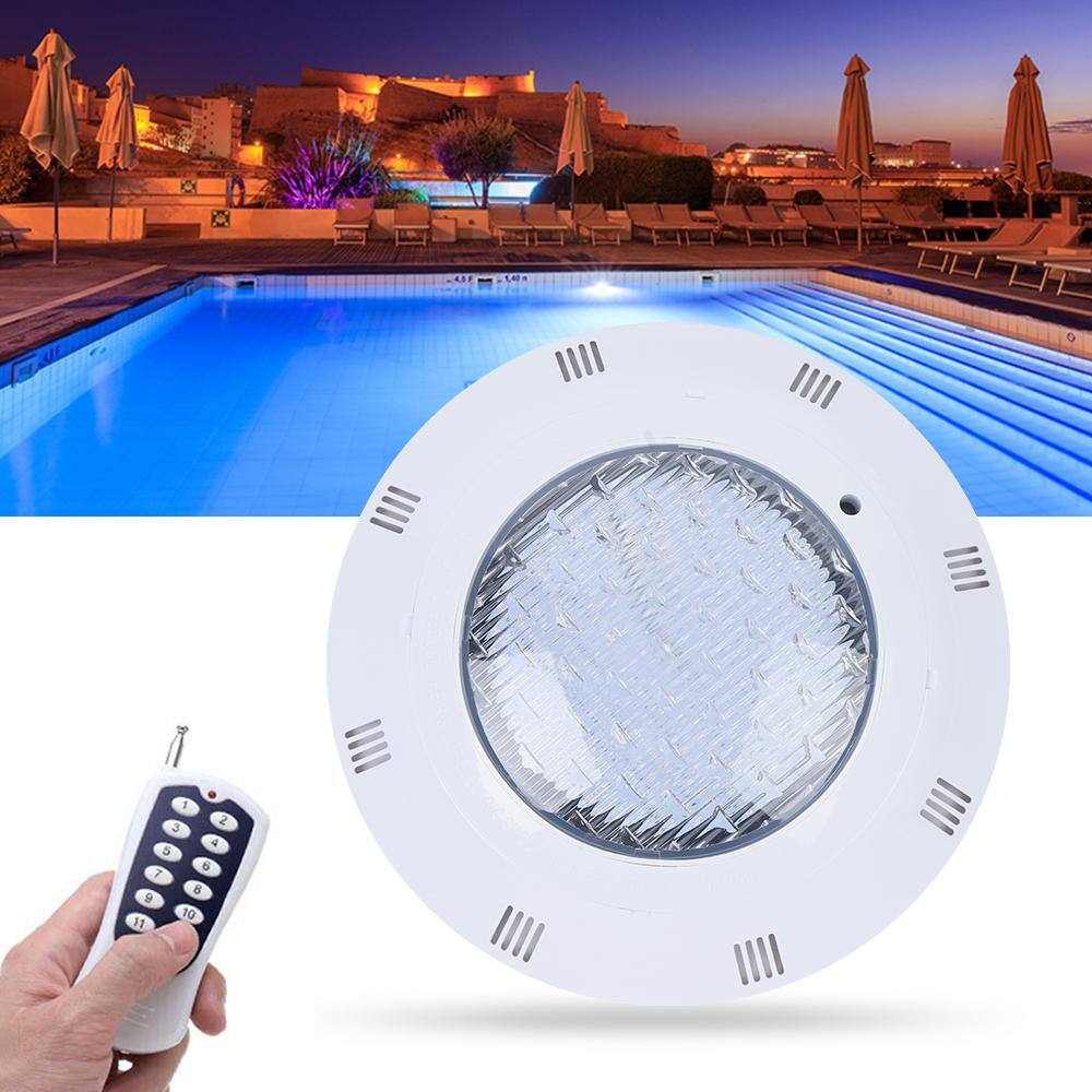 YIYIBYUS 11.6 in. 12-Volt 54-Watt Pool Light Underwater Color-Change ...