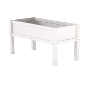 OGETFUUR 4 ft. x 4 ft. Vinyl Outdoor Above Ground Planter Box with Grid ...