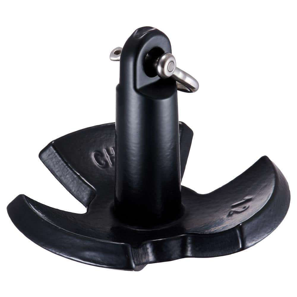 SKYSHALO River Anchor, 12 lbs. Boat Anchor Cast Iron Black Vinyl-Coated ...