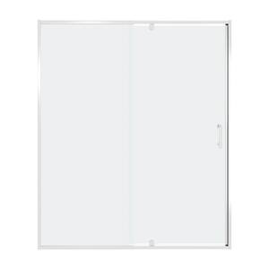 Wynnt 50 - 54 in. W x 71 in. H Semi-Frameless Pivot Shower Door in Black with 1/4 in. (6 mm ...