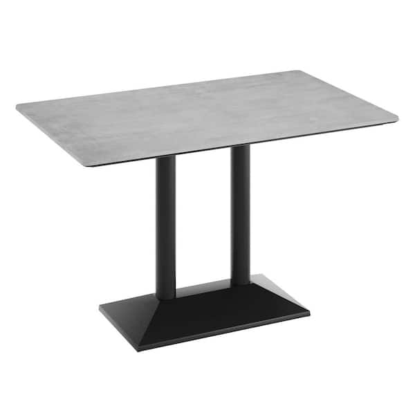 Carnegy Avenue Acadia Gray Faux Concrete/Black Base Wood 48 in ...