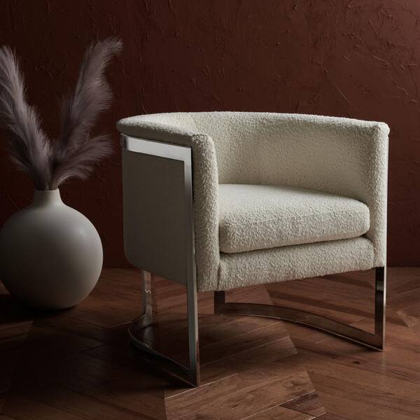 SAFAVIEH Gabby Ivory/Silver Accent Chair SFV5039A - The Home Depot