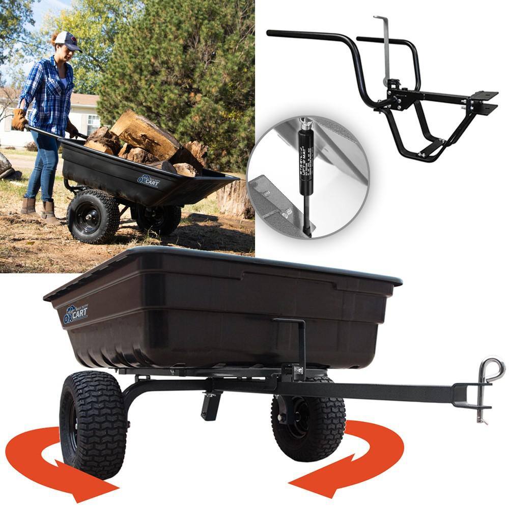 OXCART OxCart 12 cu. ft. to 14 cu. ft. Lift-Assist and Swivel Dump Cart ...