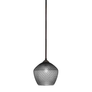 Clevelend 100-Watt 1-Light Brown Pendant Mini Pendant Light with Smoke ...