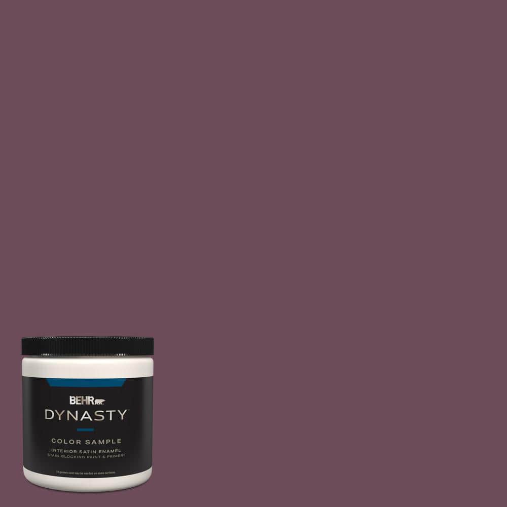 BEHR DYNASTY 8 oz. #PPU1-20 Spiced Plum Satin Enamel Stain-Blocking ...