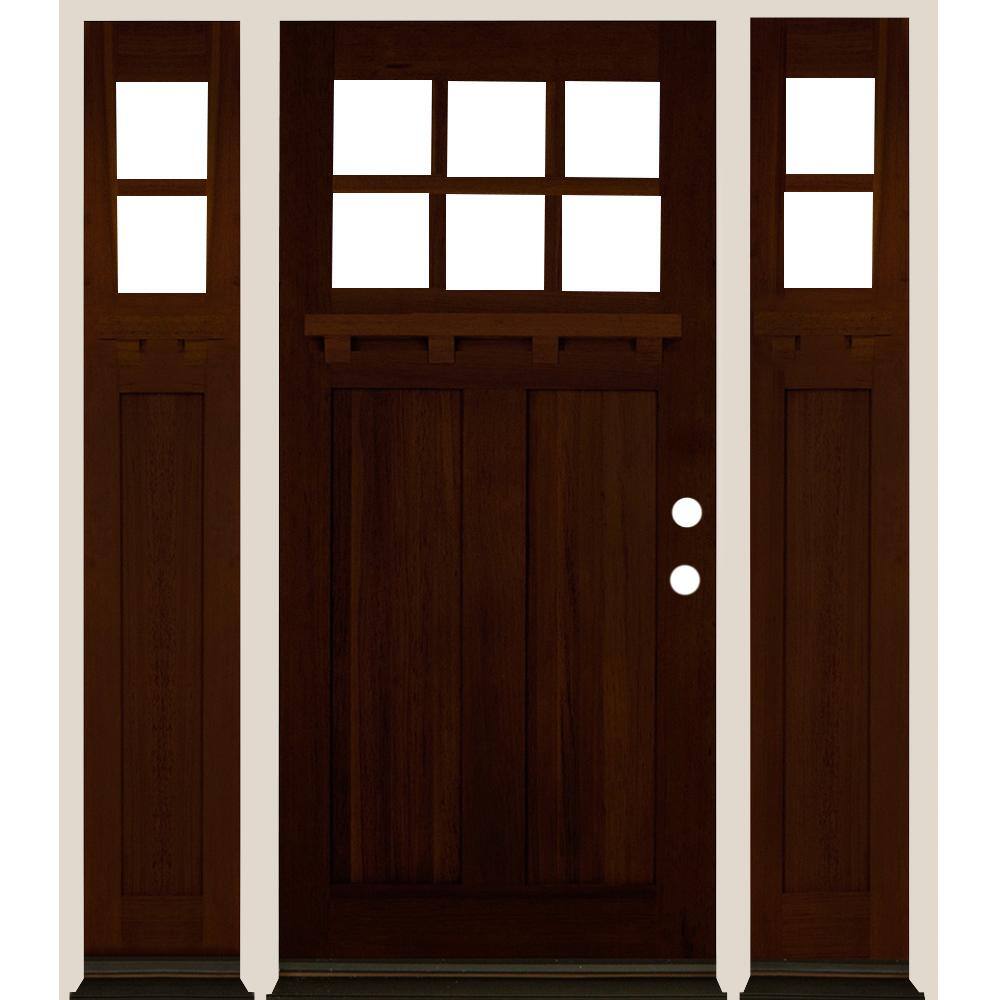 Krosswood Doors 64 in. x 80 in. Craftsman 6-Lite Clear Glass Left Hand ...