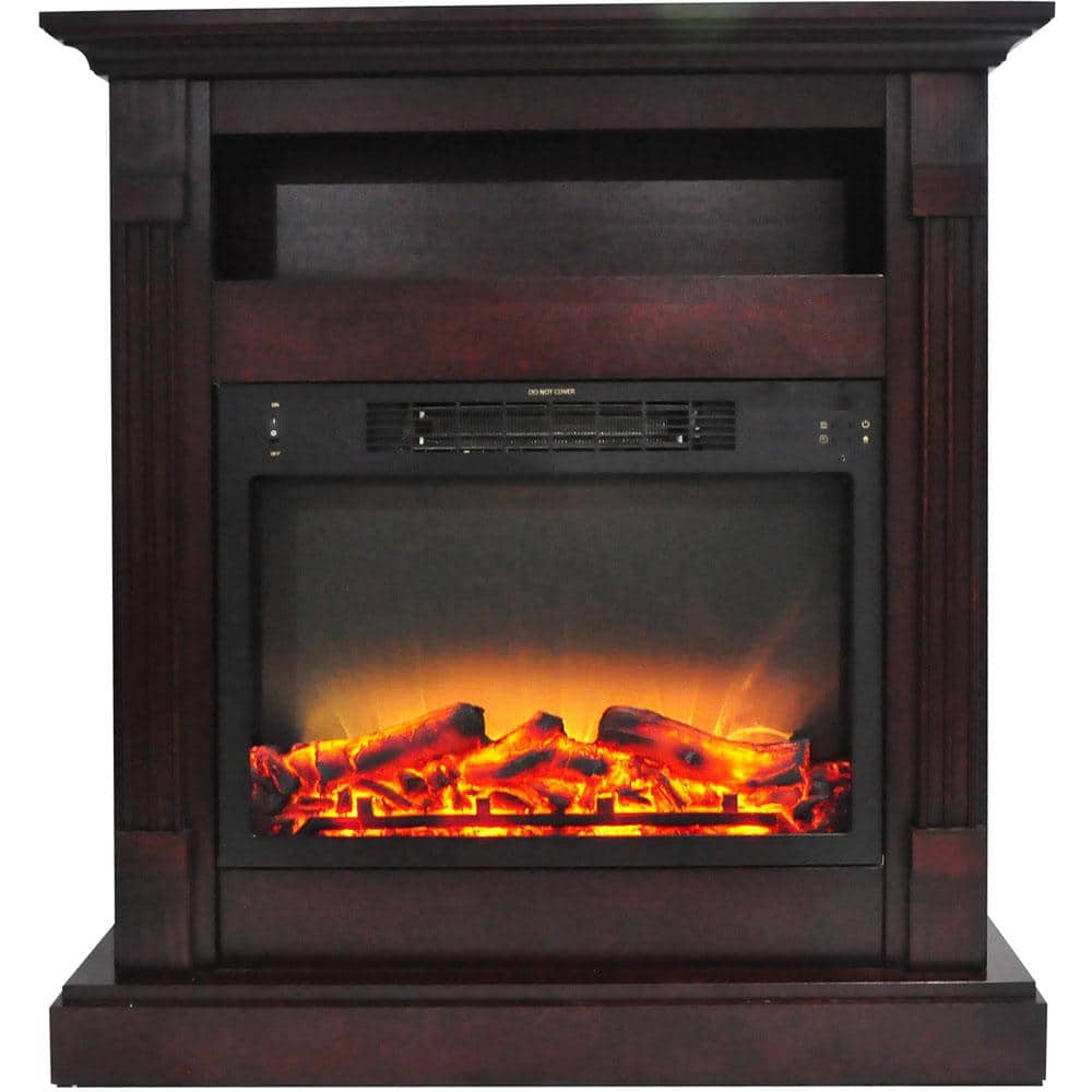 Cambridge Sienna 34 in. Freestanding Electric Fireplace with Storage ...