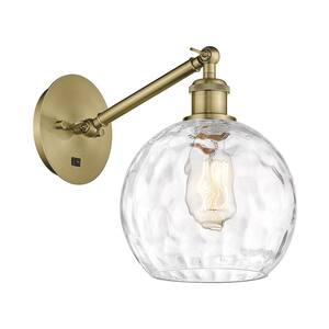 Innovations Berkshire 1-Light Antique Brass, Clear Wall Sconce with ...