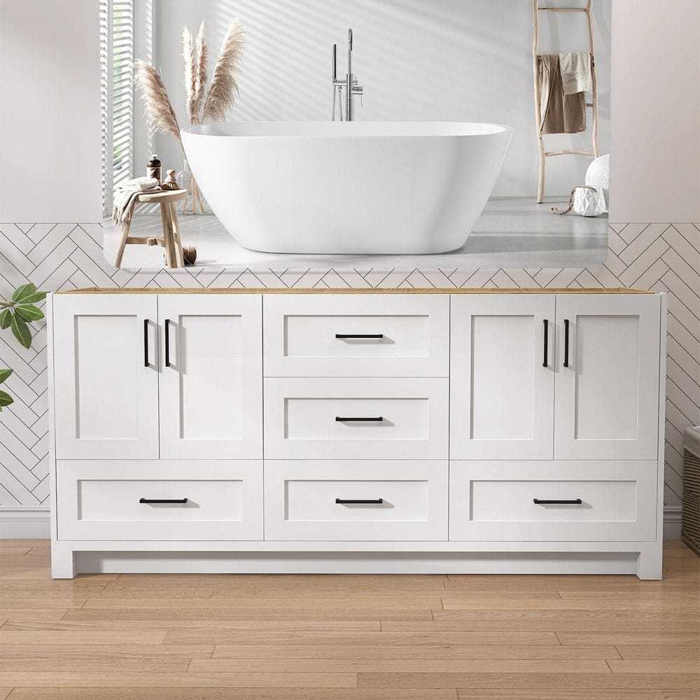 Zeafive Wina 72 in. Double Sinks Bath Vanity Cabinet without Top ...