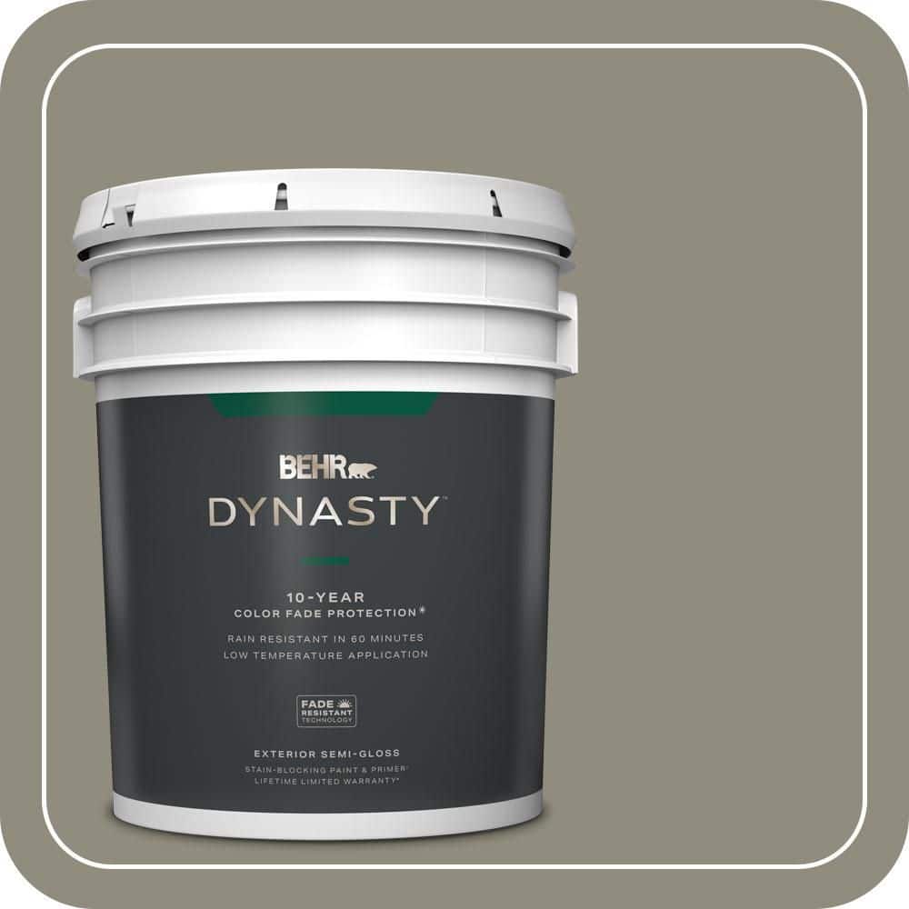 BEHR DYNASTY 5 gal. #MQ6-25 Pavement Gray Semi-Gloss Enamel Exterior ...