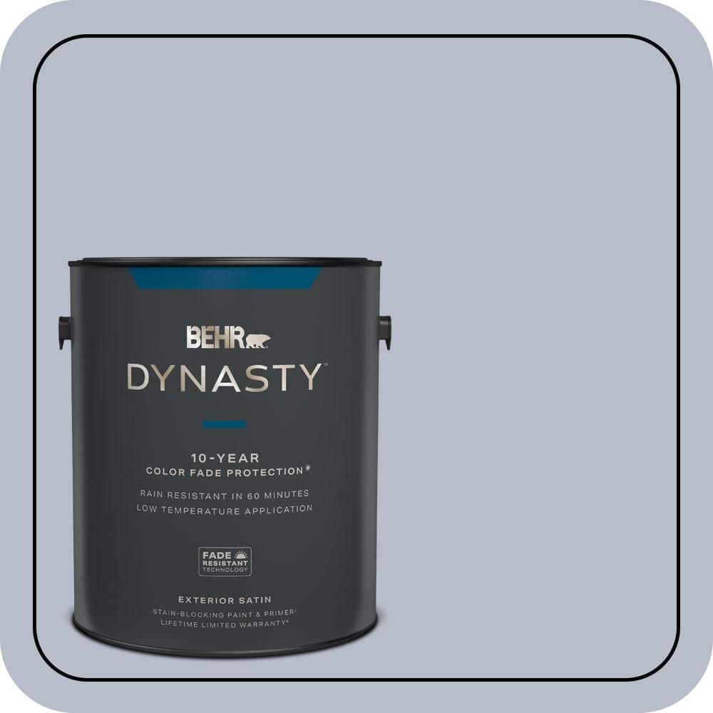 BEHR DYNASTY 1 gal. #610F-4 Silver Service Satin Enamel Exterior Stain-Blocking Paint & Primer ...