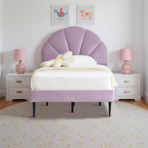 Ahokua Pink Frame Full Size of Luxury Velvet Platform Bed with Seashell ...