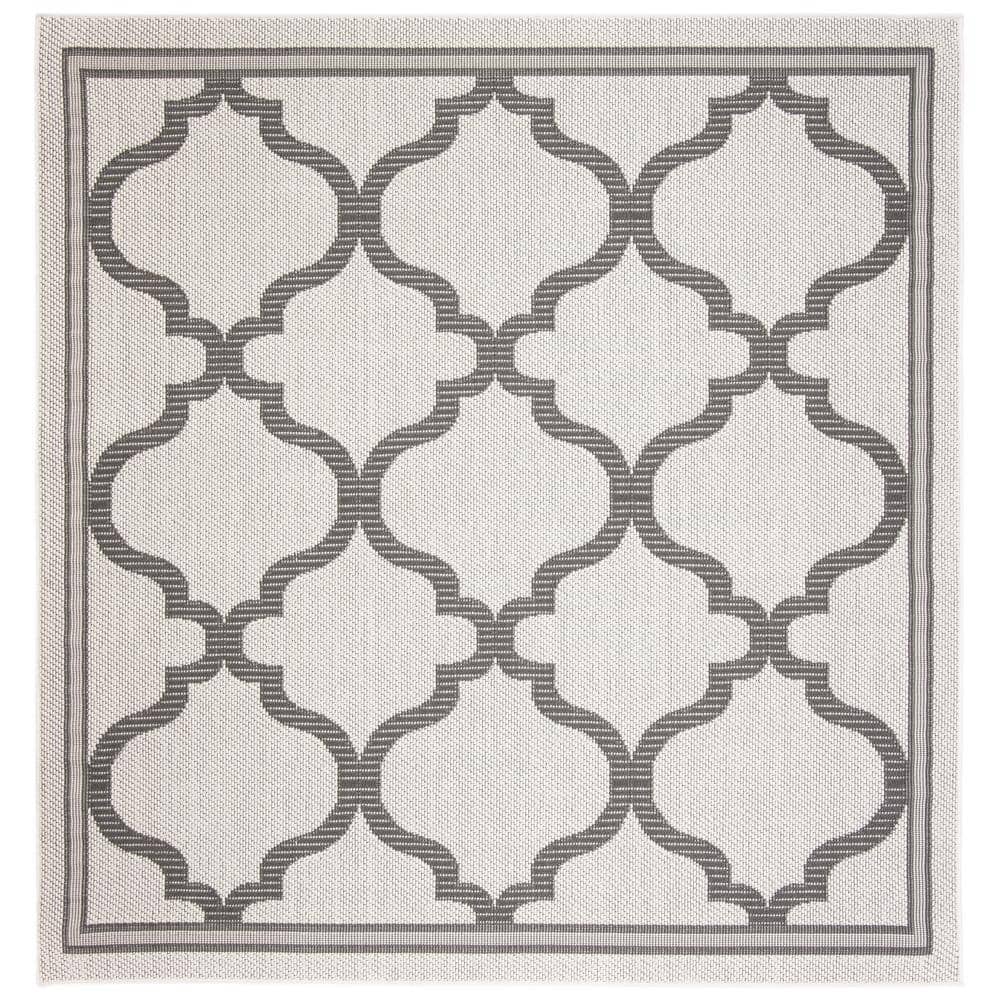 SAFAVIEH Bermuda Ivory/Gray 7 ft. x 7 ft. Square Geometric Indoor ...