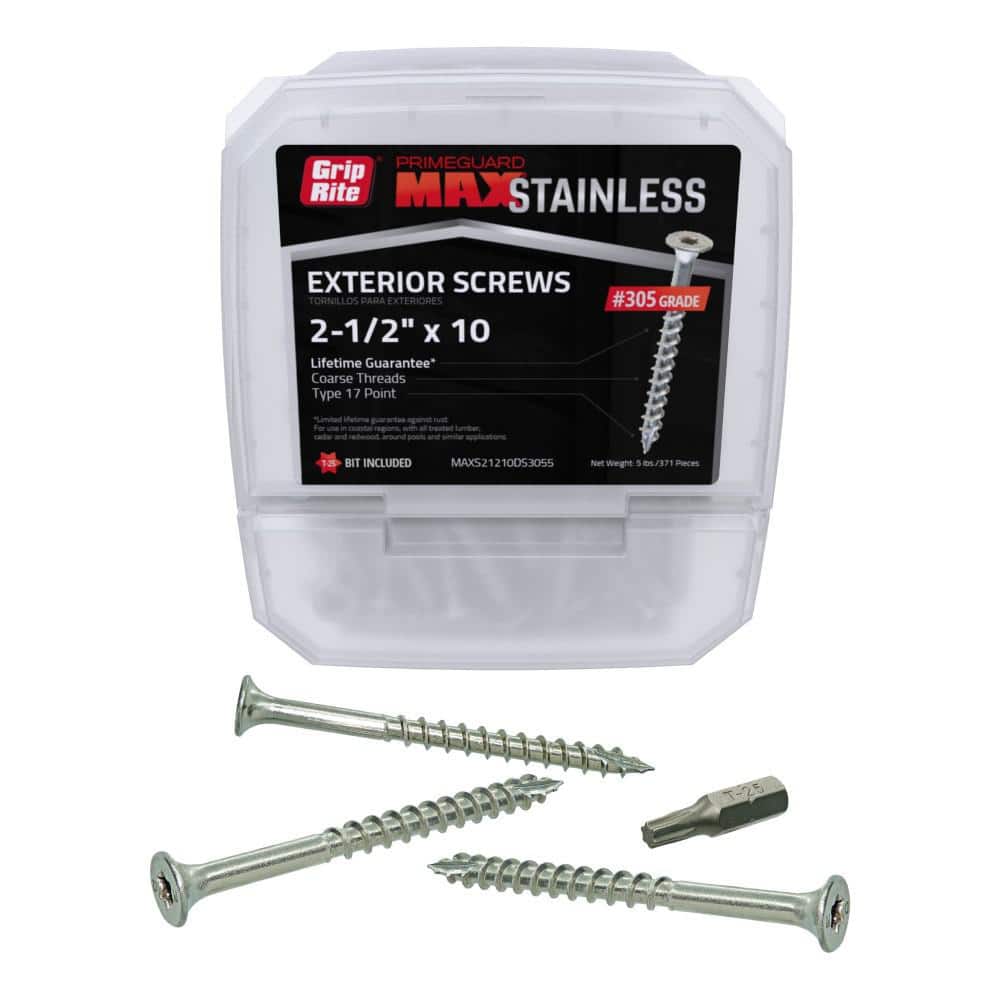 Reviews for Grip-Rite #10 x 2-1/2 in. 305 Stainless Steel Star Drive ...