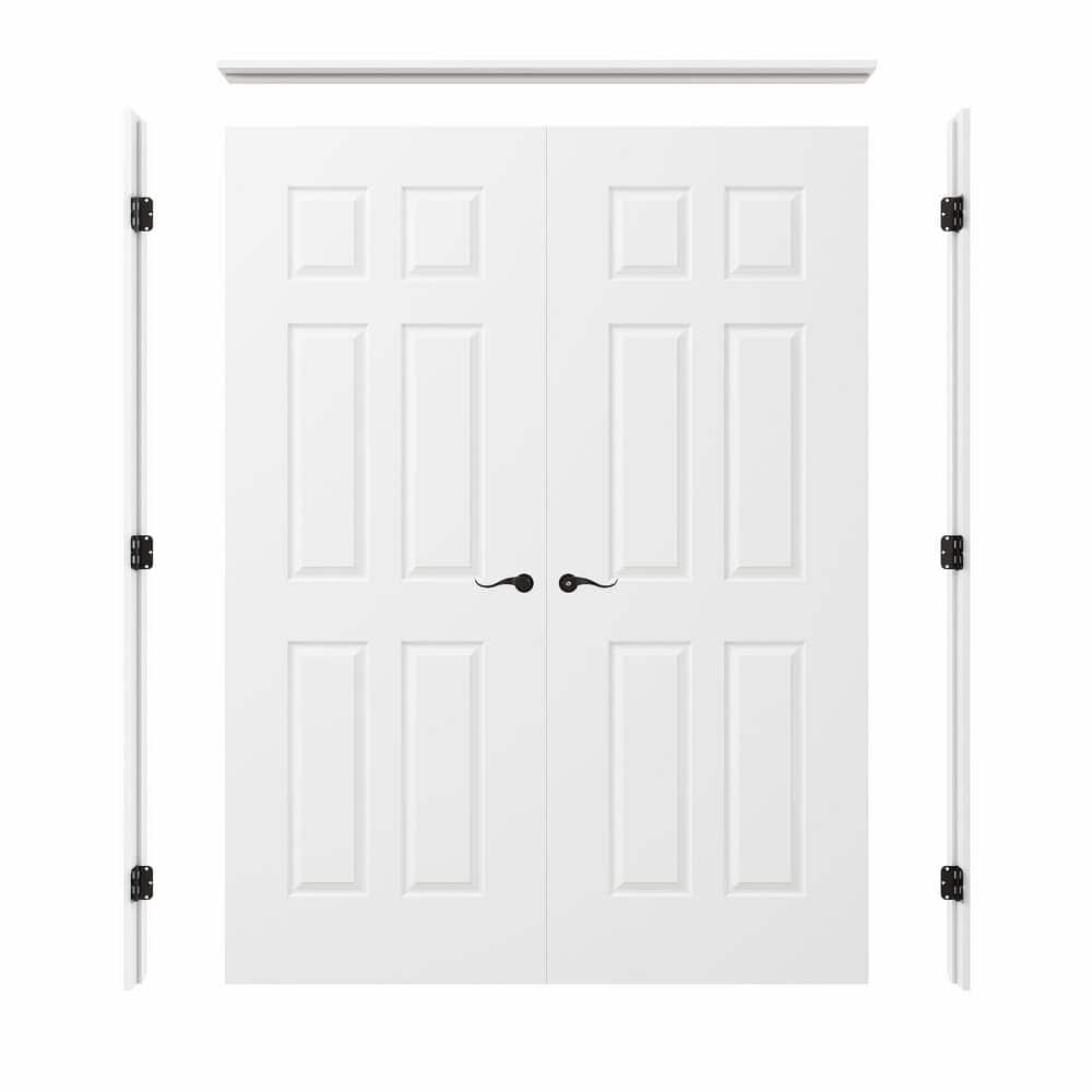 ARK DESIGN 60 in. x 80 in. Universal-Hand 6-Panel Painted Solid Core ...