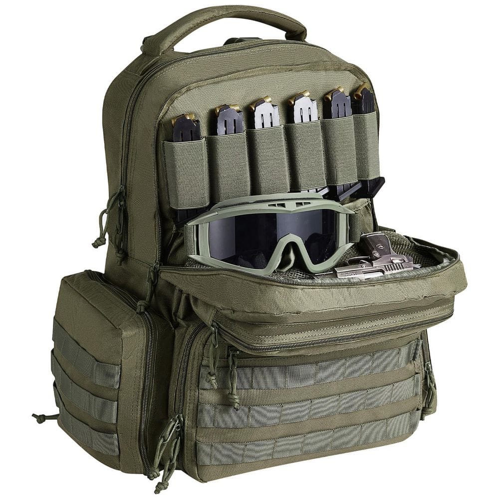 SKYSHALO Tactical Range Backpack for 6-Pistols, 18.9 in. Green Gun ...