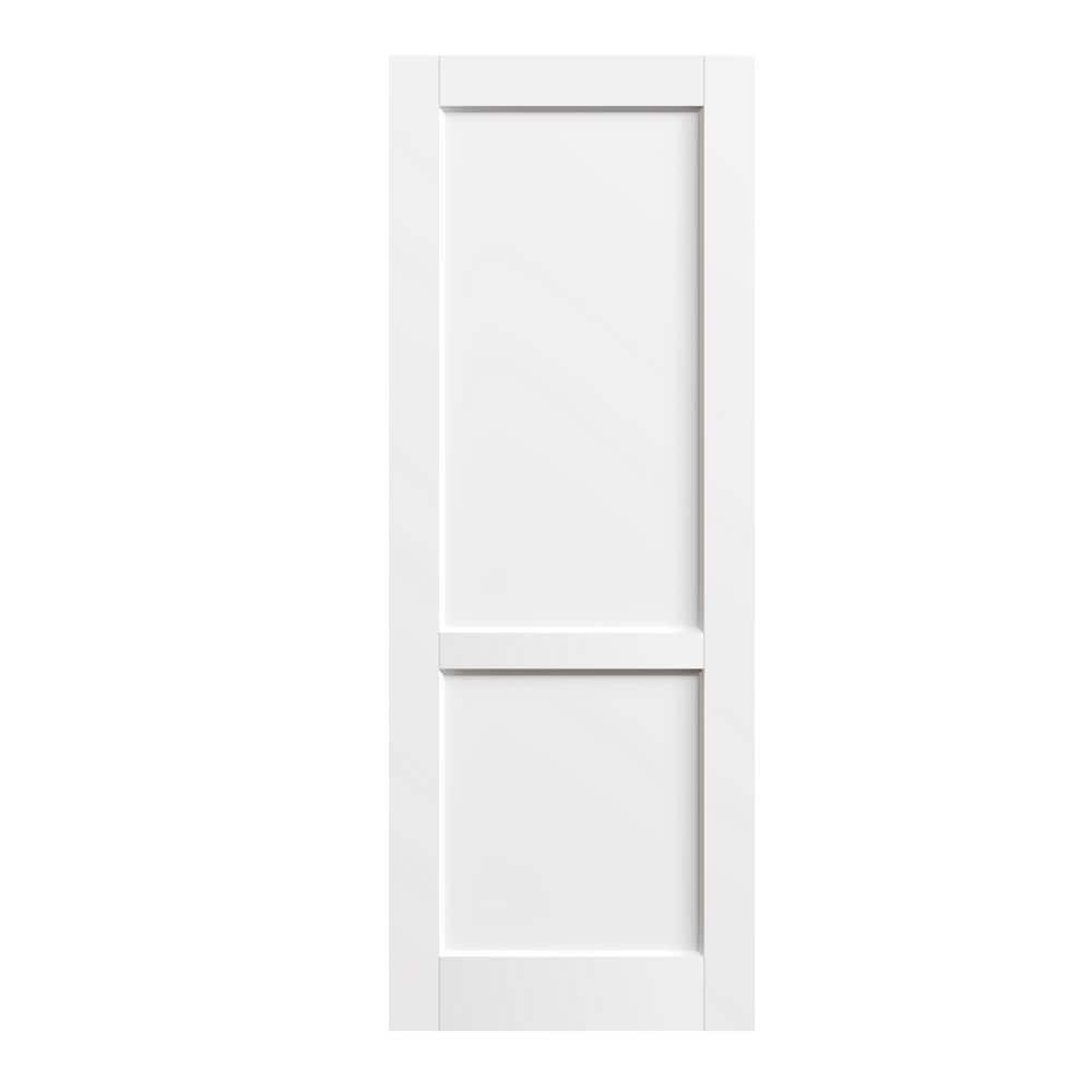 TENONER 32 in. x 80 in. 2-Panel, White Primed, Solid Wood & MDF ...
