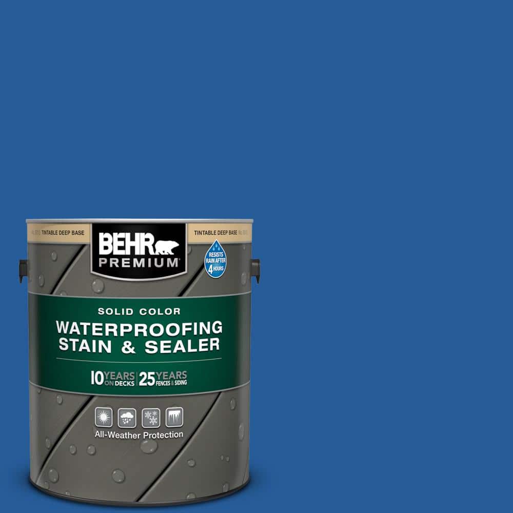 BEHR PREMIUM 1 gal. #P510-7 Beacon Blue Solid Color Waterproofing ...