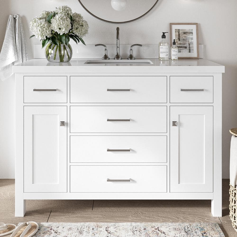 ARIEL Bristol 48 in. W x 22 in. D x 36 in. H Freestanding Bath Vanity ...