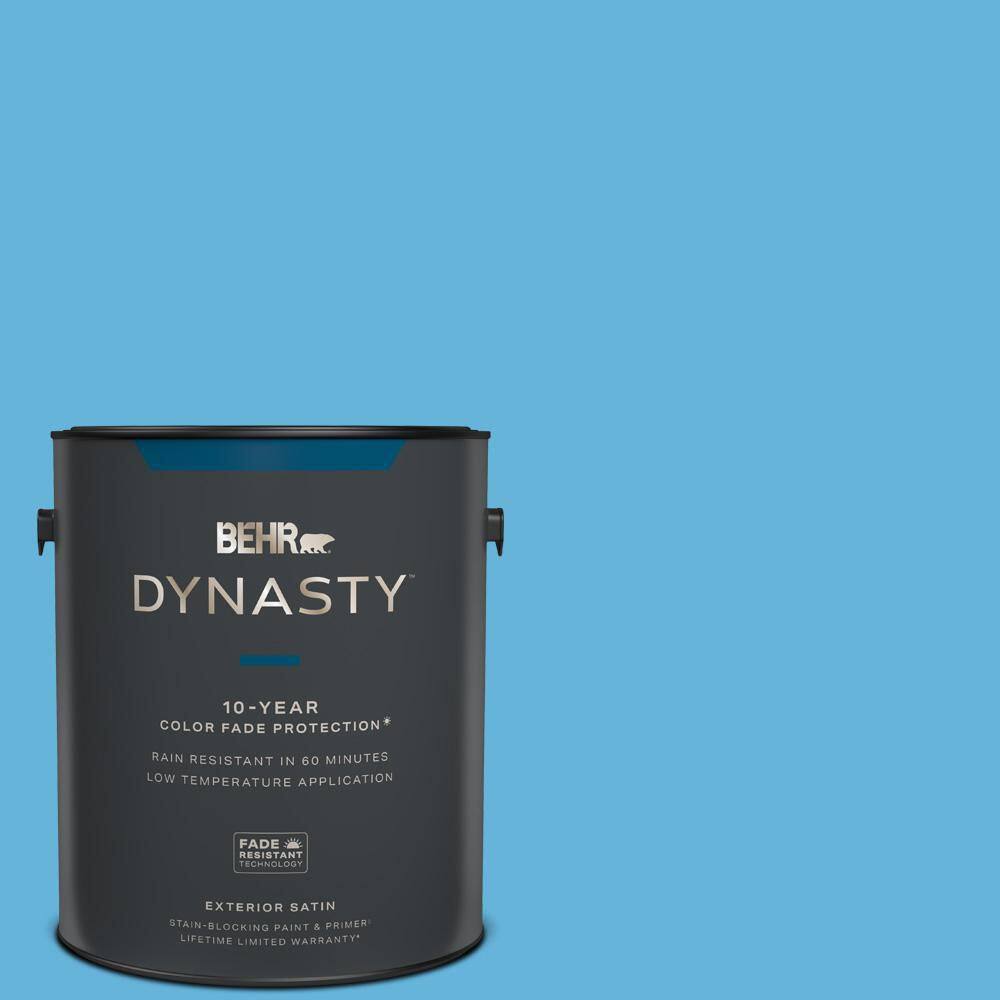 BEHR DYNASTY 1 gal. #540B-5 Riviera Blue Satin Enamel Exterior Stain ...