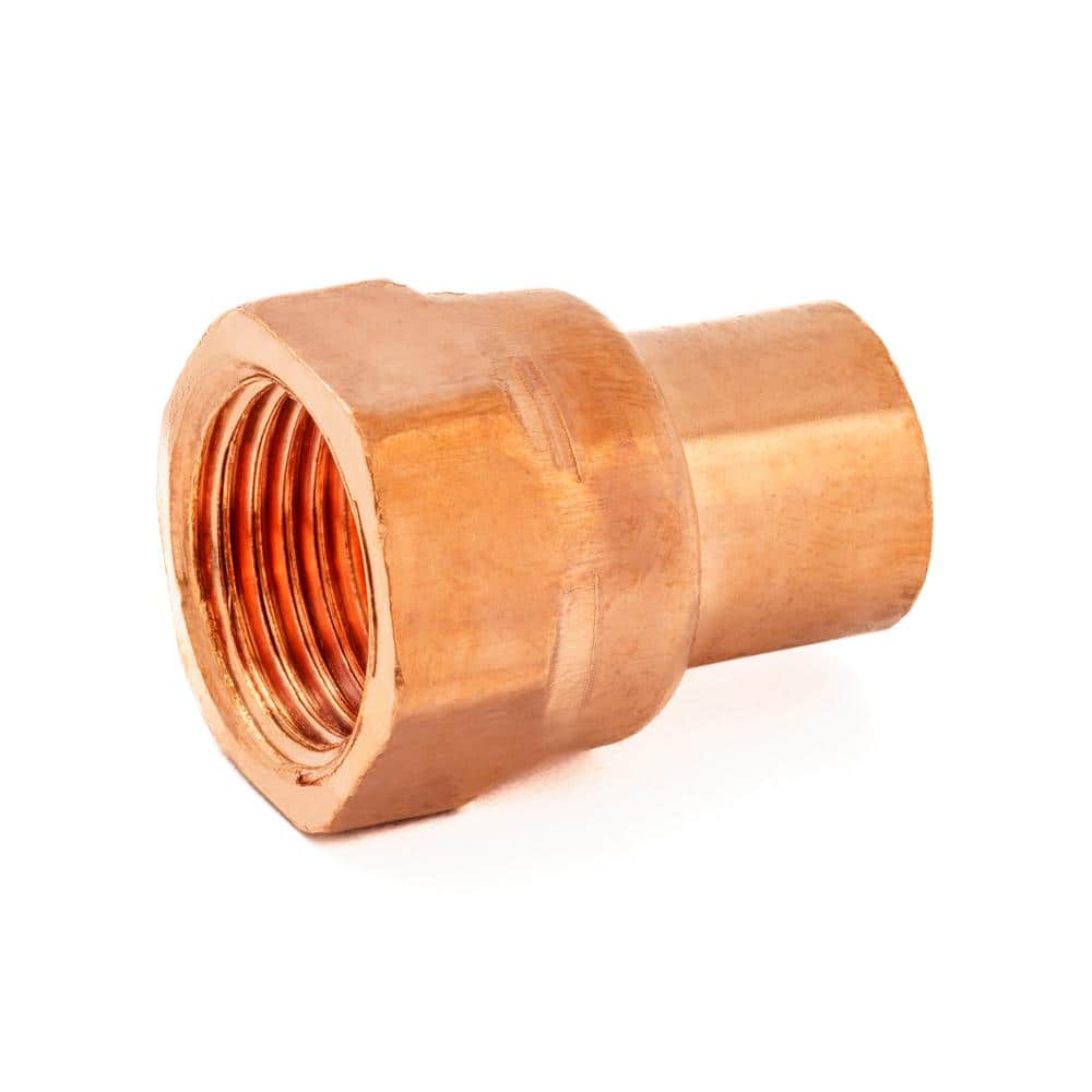 Everbilt 1/2 in. Copper Pressure Cup x FPT Female Adapter Fitting W ...