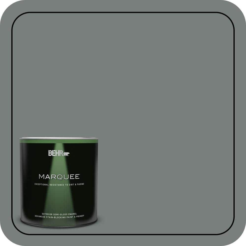 BEHR MARQUEE 1 qt. #PPU25-18 Shutter Gray Semi-Gloss Enamel Exterior ...