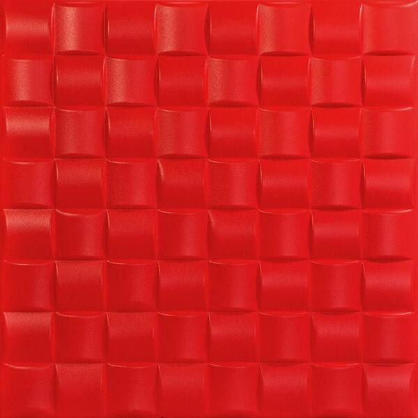 A La Maison Ceilings Cobblestone Red 1.6 ft. x 1.6 ft. Decorative Foam ...