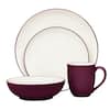 Noritake Colorwave 4-Piece Burgundy Stoneware Coupe Place Setting ...