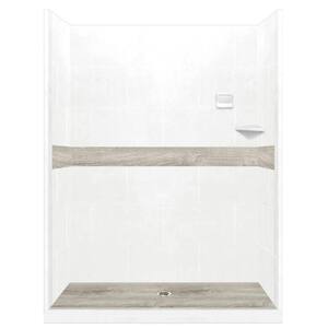 American Bath Factory Sterling Oak Pan and Walls 34 in. x 60 in. x 80 ...
