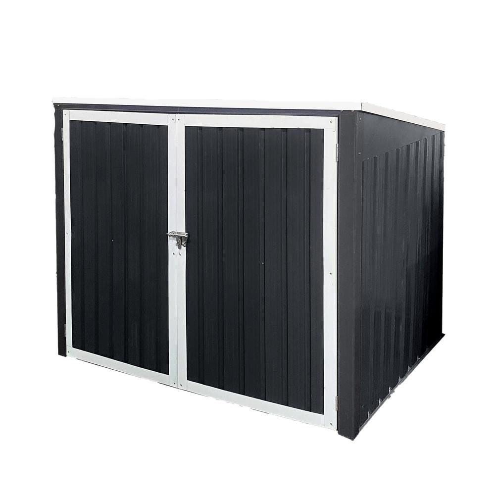 66 in. W x 37 in. D x 52 in. H Trash Can Storage, Outdoor Metal Garbage ...
