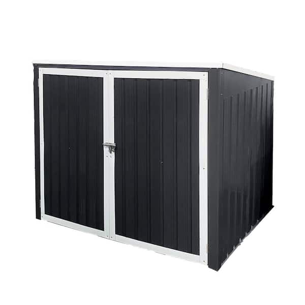 66 in. W x 37 in. D x 52 in. H Trash Can Storage, Outdoor Metal Garbage ...
