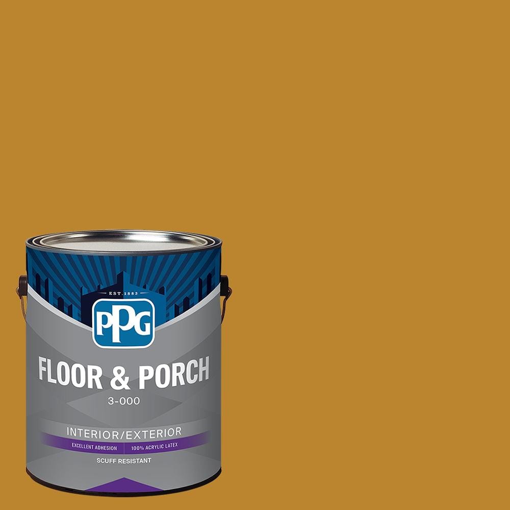 PPG 1 gal. PPG1208-7 Gothic Gold Satin Interior/Exterior Floor and ...