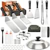 28-Pieces Black Stainless Steel Grilling Cleaning Kit and Cooking ...